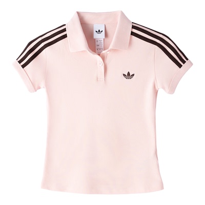 adidas阿迪达斯三叶草女粉色短袖T恤26春夏新款运动POLO衫KD3699