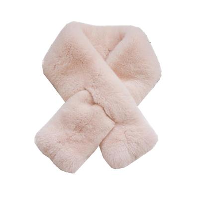 獭兔毛围巾交叉双面韩版女冬季