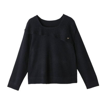 采多宝大码女装胖mm2025冬季新款桂花纹理荷叶边毛衣DDMY2376-Z