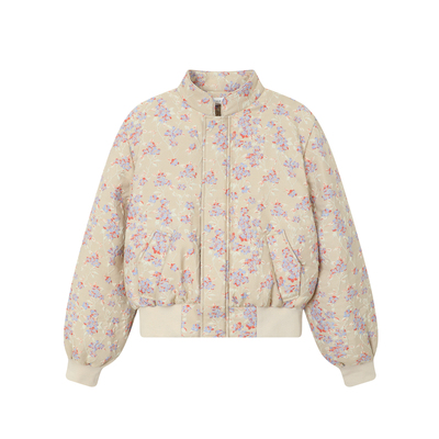 蓝点新中式立领短款夹克羽绒服