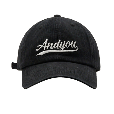 鸭舌帽子软顶字母刺绣韩国潮牌