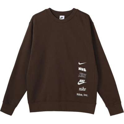 Nike/耐克官方正品圆领套头卫衣新款男棕色合身棉卫衣DX0782-227