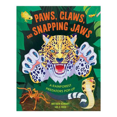【预售】雨林捕食者立体书 立体书大师Matthew Reinhart英文儿童立体进口原版外版书精装3-6周岁Paws，Claws，and Snapping Jaws P