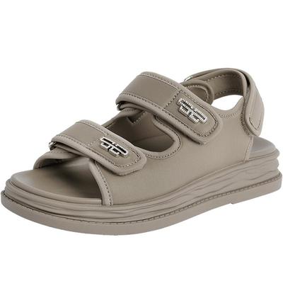 扣饰休闲沙滩凉鞋百丽