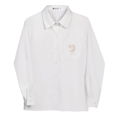 jk胖mm长短袖原创刺绣宽松衬衣