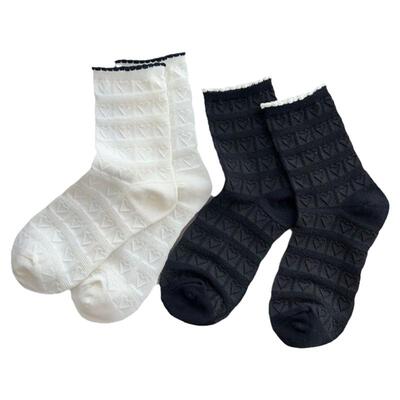 LookSocks清新春夏小皮鞋纯色袜子女白色中筒新品简约百搭长袜
