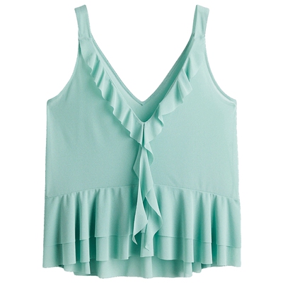 HM背心吊带春季时尚女装荷叶边背心1293324