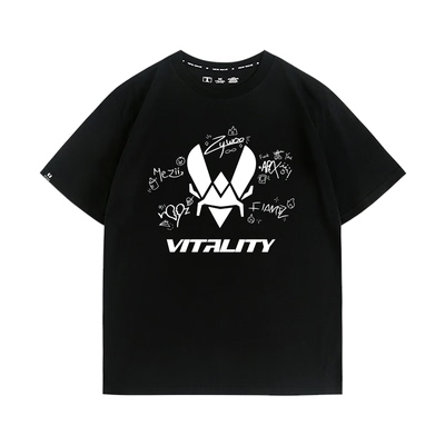 CS2GO游戏比赛小蜜蜂Vitality战队ZywOo签名周边短袖夏男纯棉T恤