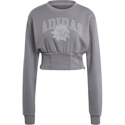 Adidas/阿迪达斯正品三叶草女士短款休闲运动长袖卫衣IY9029