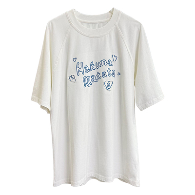 口碑品质!宽松刺绣圆领短袖棉T恤