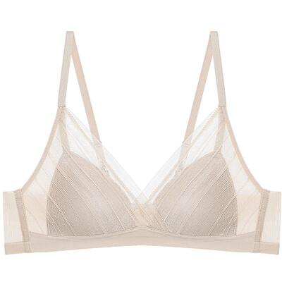 爱慕春夏拂叶听风内衣女3/4无钢圈小巧三角薄模杯文胸AM17C583