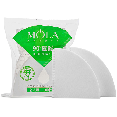 日本原装三洋MOLA手冲咖啡滤纸滴漏咖啡滤纸V60麻纤维滤纸100片装