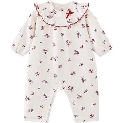 纯棉长袖拜年服英氏喜庆连体衣