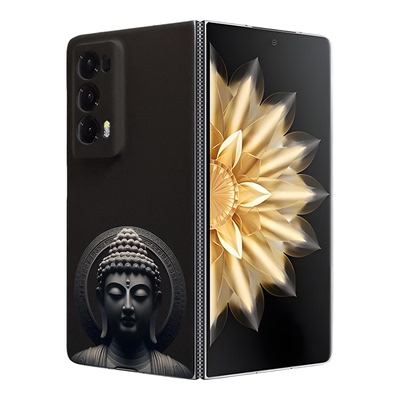 适用荣耀MagicV2/V3轻薄折叠屏手机壳磁吸V2至臻版裸机感后盖禅意佛陀防摔HonorMagicV5/VS3高级感时尚硬壳
