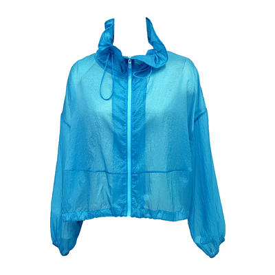 容子木ROSEMOO25夏商场同款网格清透抽绳花边领外套RSS2WP201B