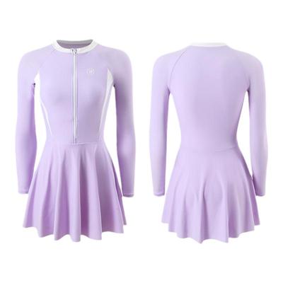 连体泳衣长袖防晒保守泡温泉显瘦