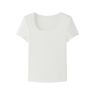 莱赛尔高弹多巴胺方领瘦瘦T恤