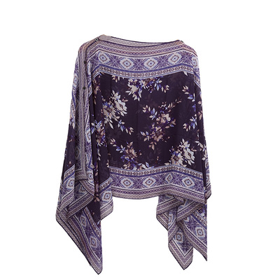 出口美国优雅气质花朵印花围巾