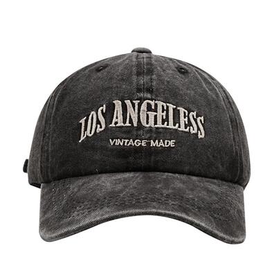 日系复古做旧水洗灰棒球帽