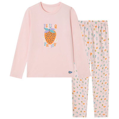 舒雅女童INS风趣家居服套装