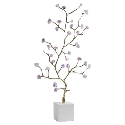 金属树造型客厅电视柜壁龛壁柜紫水晶石装饰品办公室艺术陈列摆件