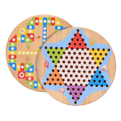 六角弹珠跳跳棋五子棋二合一玻璃珠子儿童小学专用益智玩具大人版