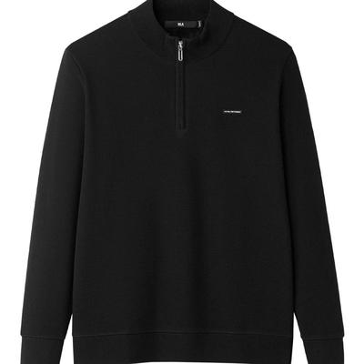 海澜之家加绒加厚半拉链针织衫男