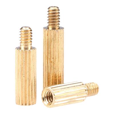 单头滚花铜柱安防监控铜柱摄像头铜螺丝柱M2*3*4*5*6x7x8-30+4mm