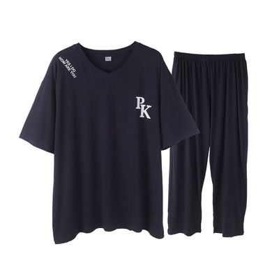 加肥加大码简约风胖子短袖长裤