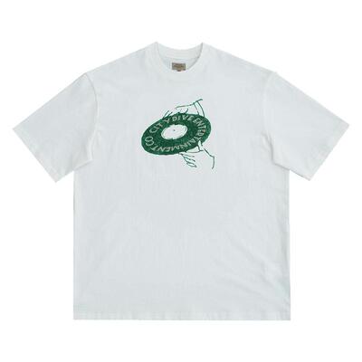 CITYDIVE Discharge Printing T-Shirt 重磅廓形拔染印花复古小领