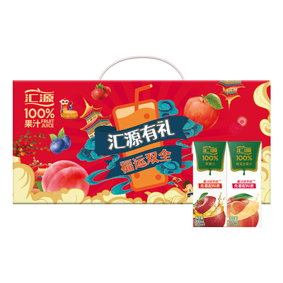 汇源果汁100%纯果汁200ml苹果汁饮料整箱批礼盒装送礼【1月生产】
