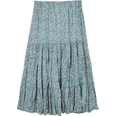 oece复古夏季新款文艺碎花半身裙