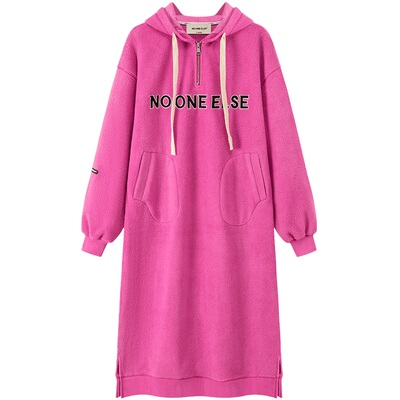 NOONEELSE字母连帽卫衣连衣裙