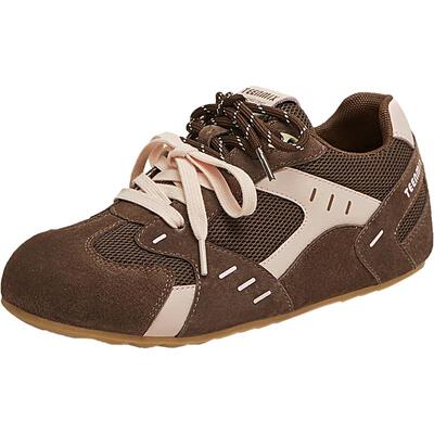 天美意春新款的德训鞋平底网面百搭复古女阿甘鞋KG092CM5