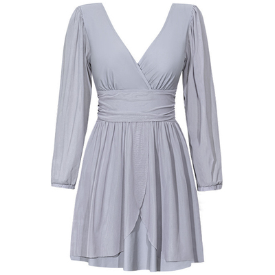 性感风深v收腰显瘦连体裙式泳衣