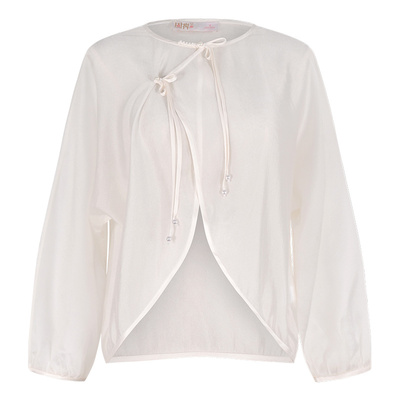 固执流苏盘扣圆领长袖薄外披小衫