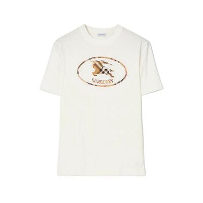 格纹骑士印章棉质T恤衫BURBERRY