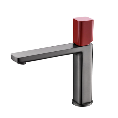 pcooy枪灰色洗手面盆冷热水龙头