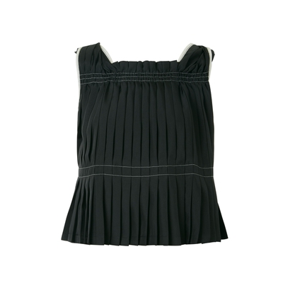 IIIVIVINIKO2025夏新款蓬松廓形花苞百褶吊带背心女M524015132D