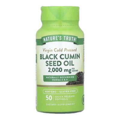 Nature's Truth黑种草籽油富含天然omega脂肪酸呼吸系统健康