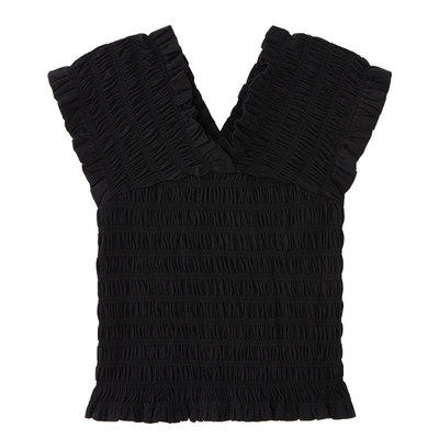 sly甜美木耳边一衣多穿通勤背心