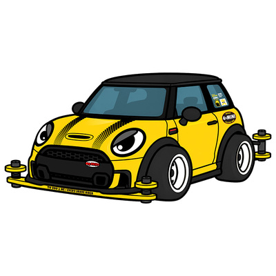 Q版迷你MINI四驱车4WD磁吸冰箱贴