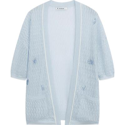 【播奥莱】播质感刺绣开衫夏季女商场同款简约短袖外套BDR2UD1597