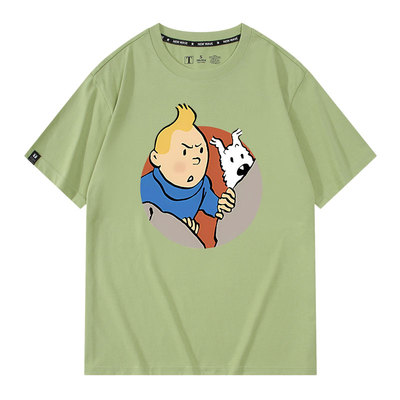 丁丁历险记tintin短袖纯棉男女