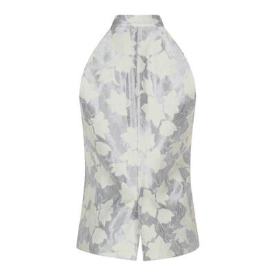 原创新中式立领提花挖肩上衣