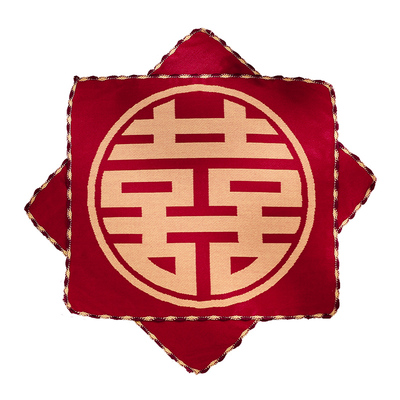 结婚红手绢小方巾一对新娘