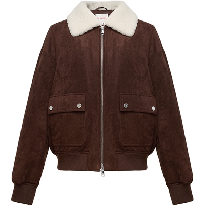 雅莹白鹅绒毛领夹克短款羽绒服