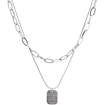 kansai双层字母可拆分土酷风链子