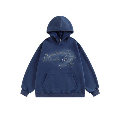 GOST炒色鳄鱼纹英文印花连帽卫衣