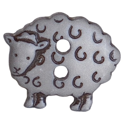 灰底黑色线条绵羊纽扣